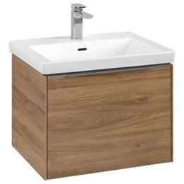 Villeroy & Boch Villeroy und Boch Subway 3.0 Waschtisch-Unterschrank C577L0RH 57,2x42,9x47,8cm, mit LED/Griff Aluminium gl&auml;nzend, kansas oak
