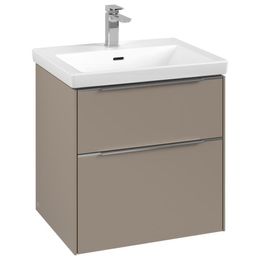 Villeroy & Boch Villeroy und Boch Subway 3.0 Waschtisch-Unterschrank C57800VM 57,2x57,6x47,8cm, ohne LED/Griff Aluminium gl&auml;nzend, taupe