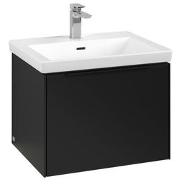 Villeroy & Boch Villeroy und Boch Subway 3.0 Waschtisch-Unterschrank C577L1VL 57,2x42,9x47,8cm, mit LED/Griff Volcano black, volcano black