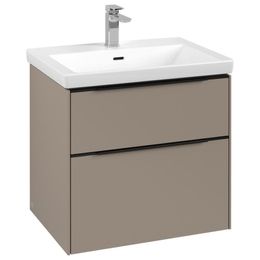 Villeroy & Boch Villeroy und Boch Subway 3.0 Waschtisch-Unterschrank C57601VM 62,2x57,6x47,8cm, ohne LED/Griff Volcano black, taupe