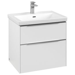 Villeroy & Boch Villeroy und Boch Subway 3.0 Waschtisch-Unterschrank C576L0VF 62,2x57,6x47,8cm, mit LED/Griff Aluminium gl&auml;nzend, pure white