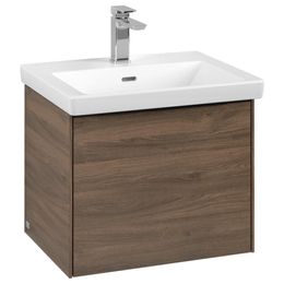 Villeroy & Boch Villeroy und Boch Subway 3.0 Waschtisch-Unterschrank C579L1VH 52,3x42,9x44,75cm, mit LED/Griff Volcano black, arizona oak