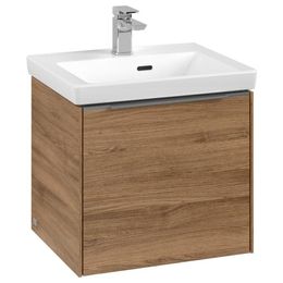 Villeroy & Boch Villeroy und Boch Subway 3.0 Waschtisch-Unterschrank C580L0RH 47,3x42,9x40,75cm, mit LED/Griff Aluminium gl&auml;nzend, kansas oak