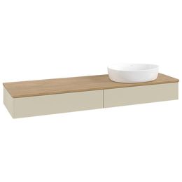 Villeroy & Boch Villeroy und Boch Antao Waschtisch-Unterschrank K16011HJ 160x19x50cm, Waschbeckenplattenfarbe honey oak, silk grey matt lacquer