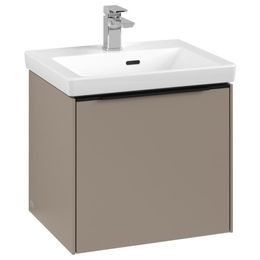 Villeroy & Boch Villeroy und Boch Subway 3.0 Waschtisch-Unterschrank C580L1VM 47,3x42,9x40,75cm, mit LED/Griff Volcano black, taupe
