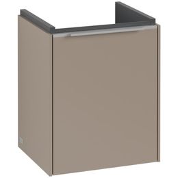 Villeroy & Boch Villeroy und Boch Subway 3.0 Waschtisch-Unterschrank C58400VM 35,1x42,9x30,9cm, Schanier rechts/Griff Aluminium gl&auml;nzend, taupe