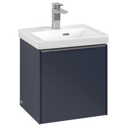 Villeroy & Boch Villeroy und Boch Subway 3.0 Waschtisch-Unterschrank C58200VQ 42,3x42,9x37,75cm, Schanier rechts/Griff Aluminium gl&auml;nzend, marine blue