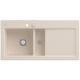 Villeroy & Boch Villeroy und Boch Subway 60 Einbausp&uuml;le 677002FU links, mit Ablaufgarnitur, Excenterbet&auml;tigung, 1000 x 510 mm, ivory CeramicPlus