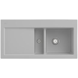 Villeroy & Boch Villeroy und Boch Subway 60 Einbausp&uuml;le 671201SM rechts, mit Ablaufgarnitur, 1000 x 510 mm, Handbet&auml;tigung, steam CeramicPlus