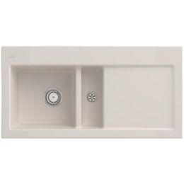 Villeroy & Boch Villeroy und Boch Subway 60 Einbausp&uuml;le 677001KR links, mit Ablaufgarnitur, Handbet&auml;tigung, 1000 x 510 mm, crema CeramicPlus