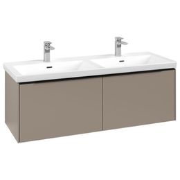 Villeroy & Boch Villeroy und Boch Subway 3.0 Waschtisch-Unterschrank C567L1VM 127,2x42,9x47,8cm, mit LED/Griff Volcano black, taupe