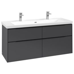 Villeroy & Boch Villeroy und Boch Subway 3.0 Waschtisch-Unterschrank C60201VR 127,2x57,6x47,8cm, ohne LED/Griff Volcano black, graphite
