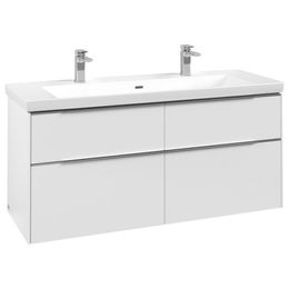 Villeroy & Boch Villeroy und Boch Subway 3.0 Waschtisch-Unterschrank C602L0VF 127,2x57,6x47,8cm, mit LED/Griff Aluminium gl&auml;nzend, pure white