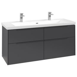 Villeroy & Boch Villeroy und Boch Subway 3.0 Waschtisch-Unterschrank C602L2VR 127,2x57,6x47,8cm, mit LED/Griff monochrom, graphite