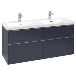 Villeroy & Boch Villeroy und Boch Subway 3.0 Waschtisch-Unterschrank C568L0VQ 127,2x56,6x47,8cm, mit LED/Griff Aluminium gl&auml;nzend, marine blue