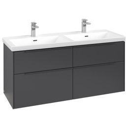 Villeroy & Boch Villeroy und Boch Subway 3.0 Waschtisch-Unterschrank C568L2VR 127,2x56,6x47,8cm, mit LED/Griff monochrom, graphite