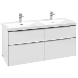 Villeroy & Boch Villeroy und Boch Subway 3.0 Waschtisch-Unterschrank C568L0VE 127,2x56,6x47,8cm, mit LED/Griff Aluminium gl&auml;nzend, brilliant white