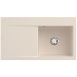 Villeroy & Boch Villeroy und Boch Subway Style 50 Einbausp&uuml;le 335101FU Becken rechts, Ablaufgarnitur mit Handbet&auml;tigung, 900 x 510 mm, Ivory