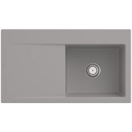 Villeroy & Boch Villeroy und Boch Subway Style 50 Einbausp&uuml;le 335101KD Becken rechts, Ablaufgarnitur mit Handbet&auml;tigung, 900 x 510 mm, Fossil