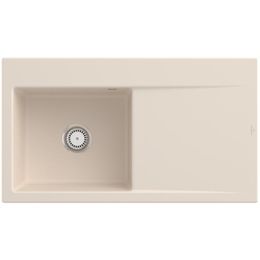 Villeroy & Boch Villeroy und Boch Subway Style 50 Einbausp&uuml;le 335201FU Becken links, 900 x 510 mm, Ablaufgarnitur mit Handbet&auml;tigung, Ivory