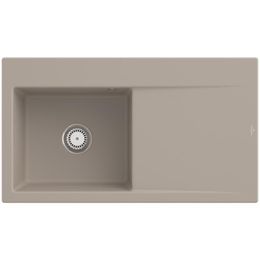 Villeroy & Boch Villeroy und Boch Subway Style 50 Einbausp&uuml;le 335201AM Becken links, 900 x 510 mm, Ablaufgarnitur mit Handbet&auml;tigung, Almond