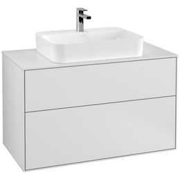 Villeroy & Boch Villeroy und Boch Finion Waschtischunterschrank F35100MT 100x60,3cm, Abdeckplatte white matt, White matt lacquer