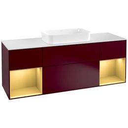 Villeroy & Boch Villeroy und Boch Finion Waschtischunterschrank G331HFHB 160cm, Abdeckplatte white matt, Emotion, Regale Gold matt lacquer, Peony Matt
