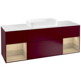 Villeroy & Boch Villeroy und Boch Finion Waschtischunterschrank G331PCHB 160cm, Abdeckplatte white matt, Emotion, Regale Oak Veneer, Peony Matt