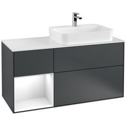 Villeroy & Boch Villeroy und Boch Finion Waschtischunterschrank G391GFHG 120cm, Abdeckplatte white matt, Emotion, Regal links Glossy white lacquer, Midnight Blue Matt Lacquer