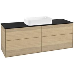 Villeroy & Boch Villeroy und Boch Finion Waschtischunterschrank G32200PC 160x60,3cm, Emotion, Abdeckplatte black matt, Oak Veneer