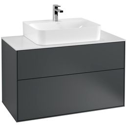 Villeroy & Boch Villeroy und Boch Finion Waschtischunterschrank F10100HG 100x60,3x50,1cm, Abdeckplatte white matt, Midnight Blue Matt Lacquer