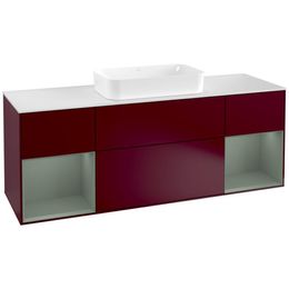 Villeroy & Boch Villeroy und Boch Finion Waschtischunterschrank F331GMHB 160x60,3cm, Abdeckplatte white matt, Regale Olive matt lacquer, Peony Matt