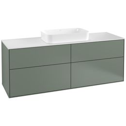 Villeroy & Boch Villeroy und Boch Finion Waschtischunterschrank F32100GM 160x60,3cm, Abdeckplatte white matt, Olive Matt Lacquer