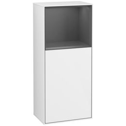 Villeroy & Boch Villeroy und Boch Finion Seitenschrank G500GKGF 41,8x93,6cm, links, Emotion, Regal oben Anthracite matt, Glossy white lacquer