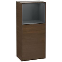 Villeroy & Boch Villeroy und Boch Finion Seitenschrank G510HGGN 41,8x93,6cm, rechts, Emotion, Regal oben Midnight Blue Matt, Walnut veneer