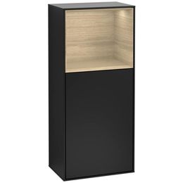 Villeroy & Boch Villeroy und Boch Finion Seitenschrank G510PCPD 41,8x93,6cm, rechts, Emotion, Regal oben Oak Veneer, Black matt lacquer