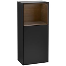 Villeroy & Boch Villeroy und Boch Finion Seitenschrank F500GNPD 41,8x93,6x27cm, links, Regal oben Walnut veneer, Black matt lacquer