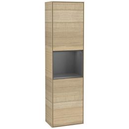 Villeroy & Boch Villeroy und Boch Finion Hochschrank F460GKPC 41,8x151,6x27cm, links, Regal Anthracite Matt Lacquer, Oak Veneer