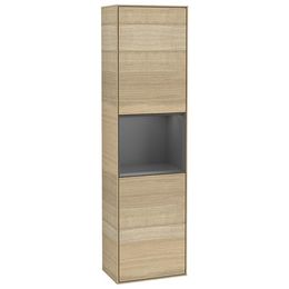 Villeroy & Boch Villeroy und Boch Finion Hochschrank G470GKPC 41,8x151,6cm, rechts, Emotion, Regal Anthracite Matt Lacquer, Oak Veneer