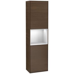 Villeroy & Boch Villeroy und Boch Finion Hochschrank F460MTGN 41,8x151,6x27cm, links, Regal White matt lacquer, Walnut veneer