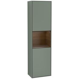 Villeroy & Boch Villeroy und Boch Finion Hochschrank F460GNGM 41,8x151,6x27cm, links, Regal Walnut Veneer, Olive Matt Lacquer