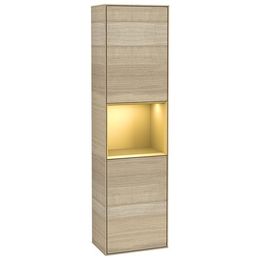 Villeroy & Boch Villeroy und Boch Finion Hochschrank F470HFPC 41,8x151,6x27cm, rechts, Regal Gold Matt Lacquer, Oak Veneer