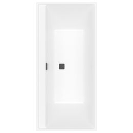 Villeroy & Boch Villeroy und Boch Collaro Rechteck-Badewanne UBA160COR2NV-RW 160x75cm, Einbauausf&uuml;hrung Black Matt, Wannenfarbe Stone White