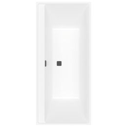 Villeroy & Boch Villeroy und Boch Collaro Rechteck-Badewanne UBA180COR2NV-RW 180x80cm, Einbauausf&uuml;hrung Black Matt, Wannenfarbe Stone White