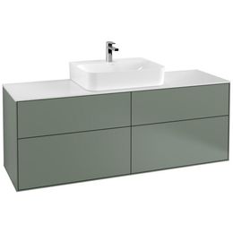 Villeroy & Boch Villeroy und Boch Finion Waschtischunterschrank F19100GM 160x60,3cm, Abdeckplatte white matt, Olive Matt Lacquer