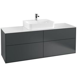 Villeroy & Boch Villeroy und Boch Finion Waschtischunterschrank F19100HG 160x60,3cm, Abdeckplatte white matt, Midnight Blue Matt Lacquer