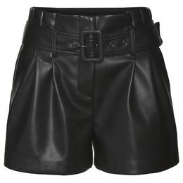 Shorts Lascana, Damen, Gr. 38, N-Gr, schwarz, Web, Obermaterial: 100% Polyester. Beschichtung: 100% Polyurethan, unifarben, figurumspielend kurz, Hosen Shorts, aus Lederimitat, Kunstleder Shorts, elegant, modisch