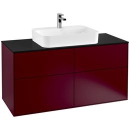 Villeroy & Boch Villeroy und Boch Finion Waschtischunterschrank F38200HB 120x60,3cm, Abdeckplatte black matt, Peony Matt