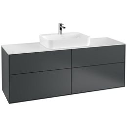 Villeroy & Boch Villeroy und Boch Finion Waschtischunterschrank G44100HG 160x60,3cm, Emotion, Abdeckplatte white matt, Midnight Blue Matt Lacquer