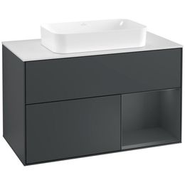 Villeroy & Boch Villeroy und Boch Finion Waschtischunterschrank G251HGHG 100cm, Abdeckplatte white matt, Emotion, Regal rechts Midnight Blue Matt Lacquer, Midnight Blue Matt Lacquer
